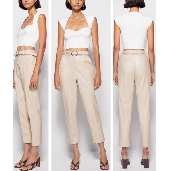 Jonathan Simkhai | Pants & Jumpsuits | New Jonathan Simkhai Pauline Vegan Leather Belted Trouser ...